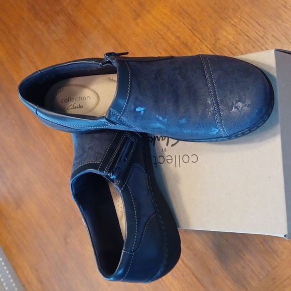 Clarks | Shoes | Clarks Blue Cora Giny Leather Loafer | Poshmark